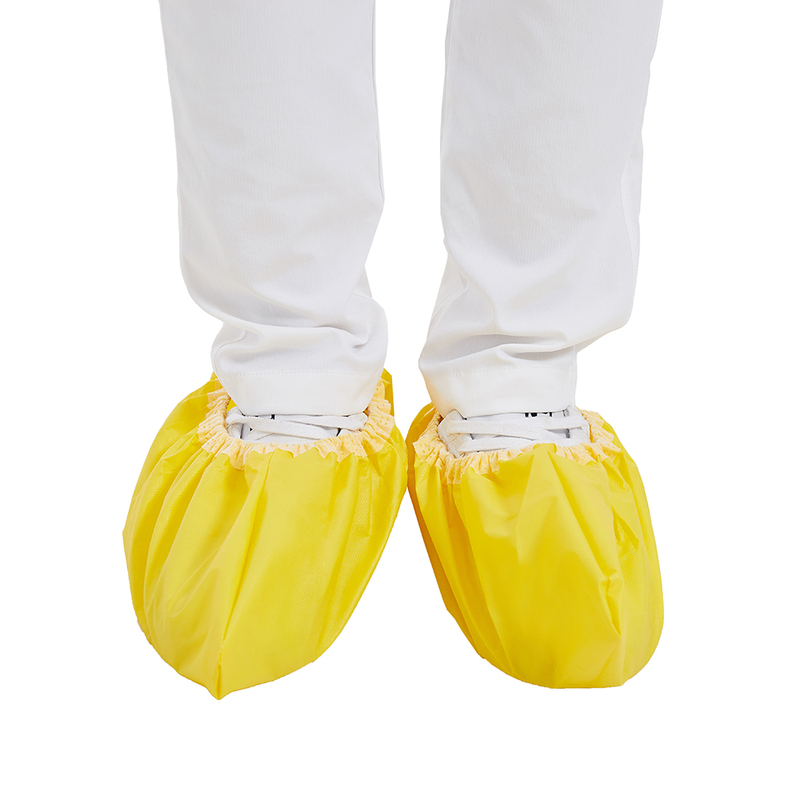 Anti chemical film shoe cover 83g yellow 18 × 41cm - 海兴无纺布